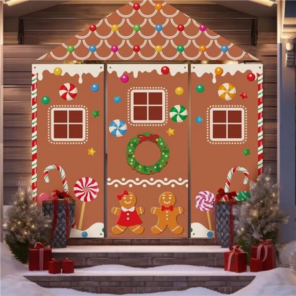 Holiday | 4 Pcs Christmas Gingerbread Door Decorations Xmas Gingerbread ...